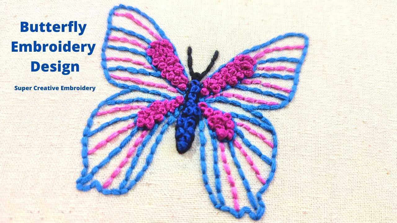 Back Stitch l Hand Embroidery Design I Butterfly Embroidery #shorts ...