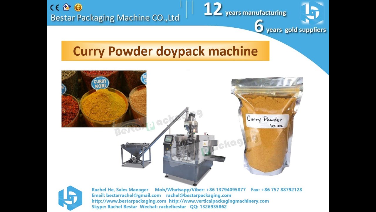Curry powder zipper bag packaging machine - YouTube