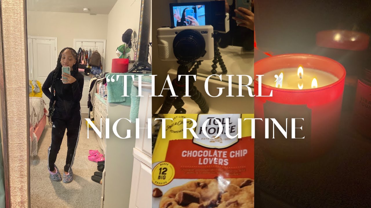 "THAT GIRL" Night Routine: baking, cleaning, self care, editing, mini q ...