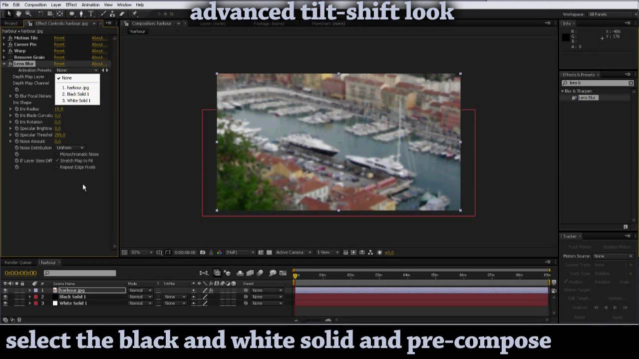 TUTORIAL - advanced tilt shift look in after effects - YouTube