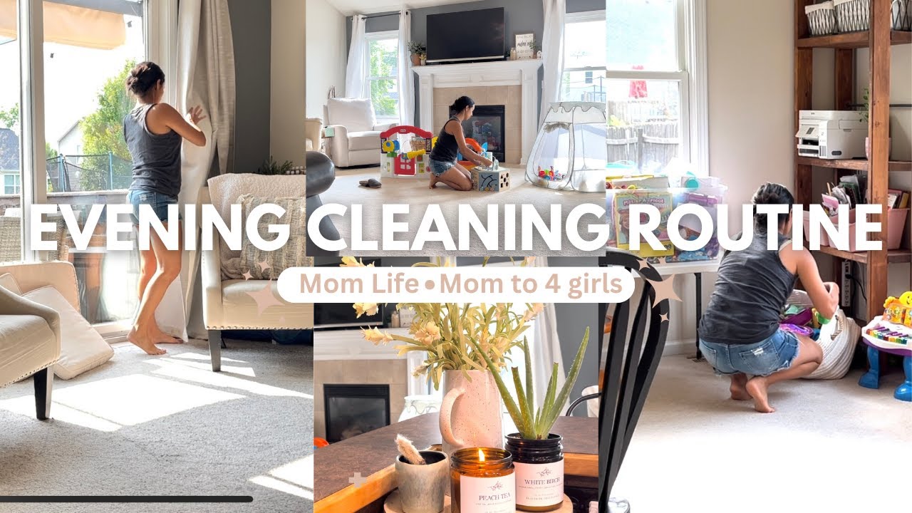 REALISTIC SOLO MOM EVENING CLEANING ROUTINE // STAY AT HOME LIFE - YouTube