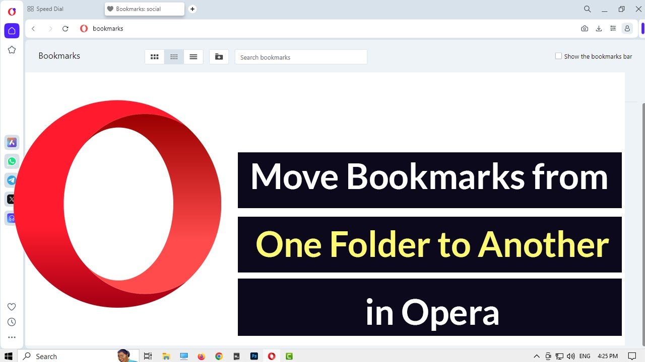 How to Move Bookmarks from One Folder to Another in Opera Browser ...