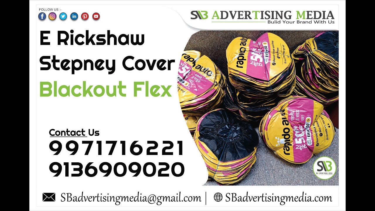 E-Rickshaw Stepney Cover Manufacturers Branding With Blackout Flex ...