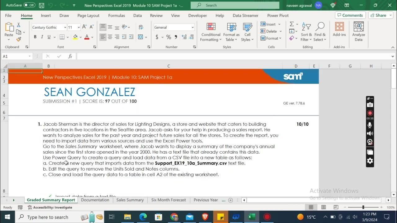 New Perspectives Excel 2019 | Module 10: SAM Project 1a # ...