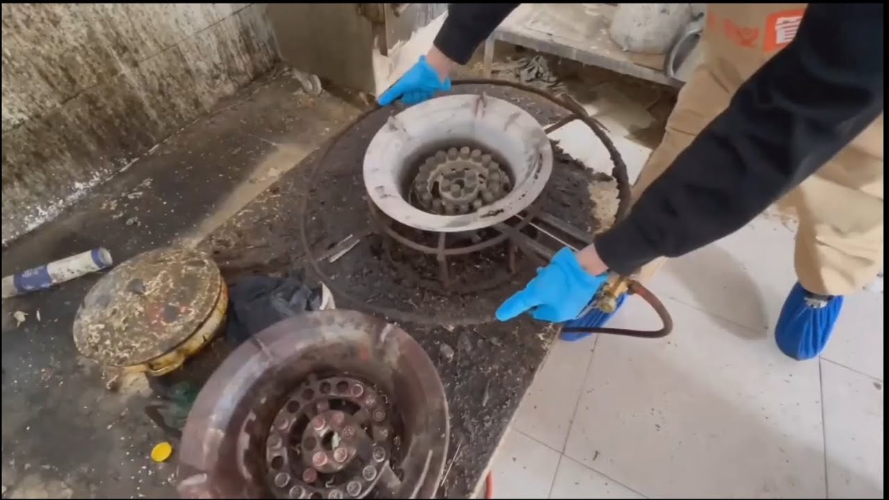 Cleaning the very dirty back kitchen of the restaurant #cleaning - YouTube
