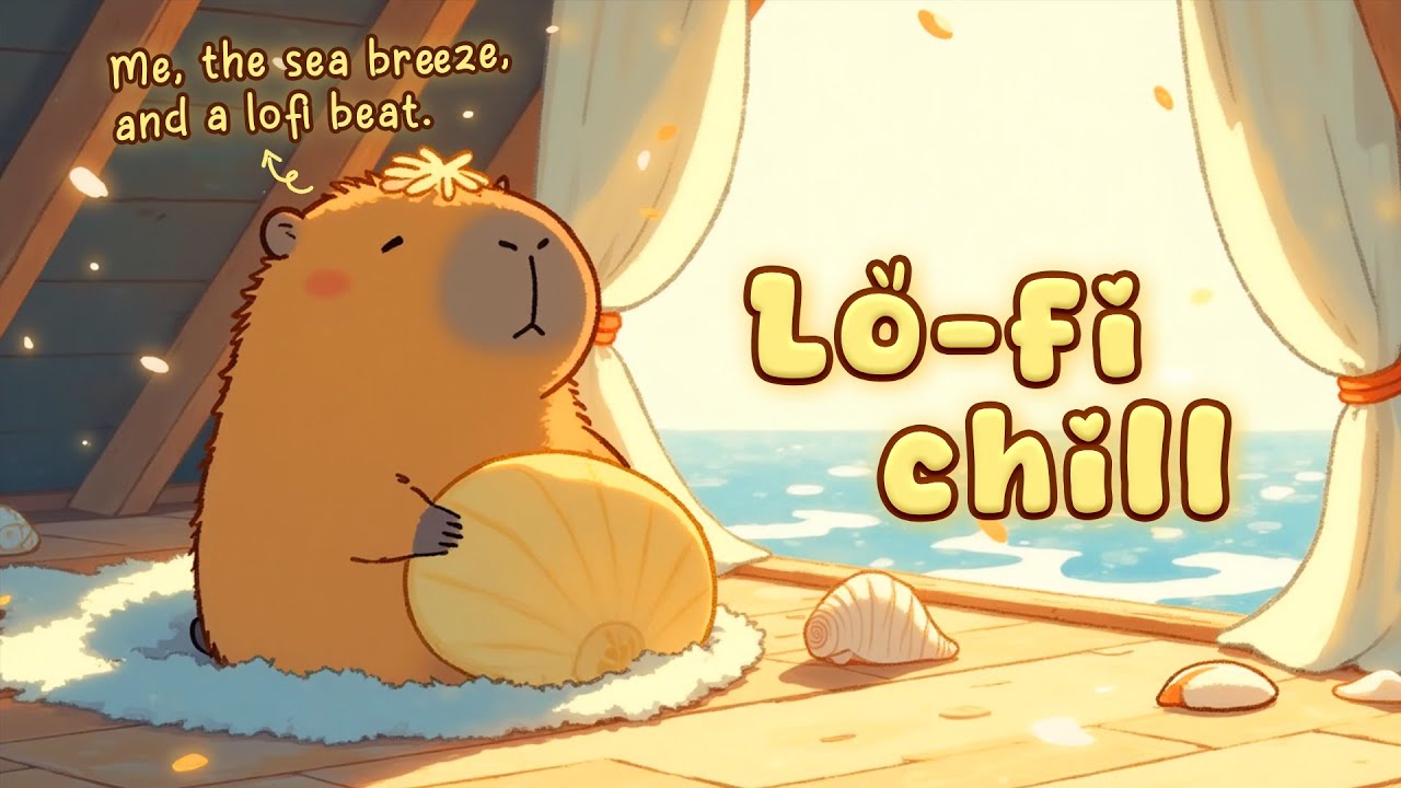 Seashell Dreams with Capybara 🐚 Lo-fi Morning Calm - YouTube