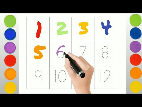 1234 Numbers counting, nursery class,kids class learn color with ...