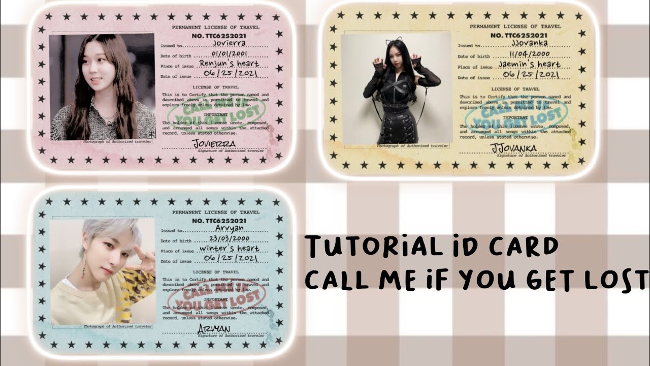 tutorial Id card "call me if you get lost" - YouTube