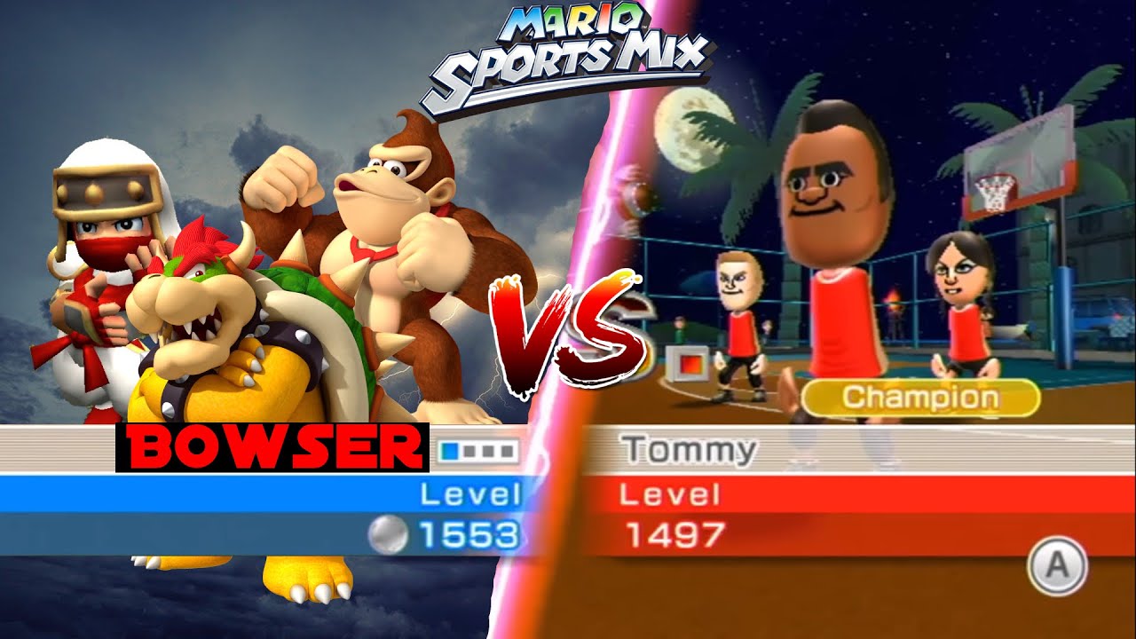 Mario Sports Mix - Basketball (3 players, Expert CPU) Exhibition Match ...