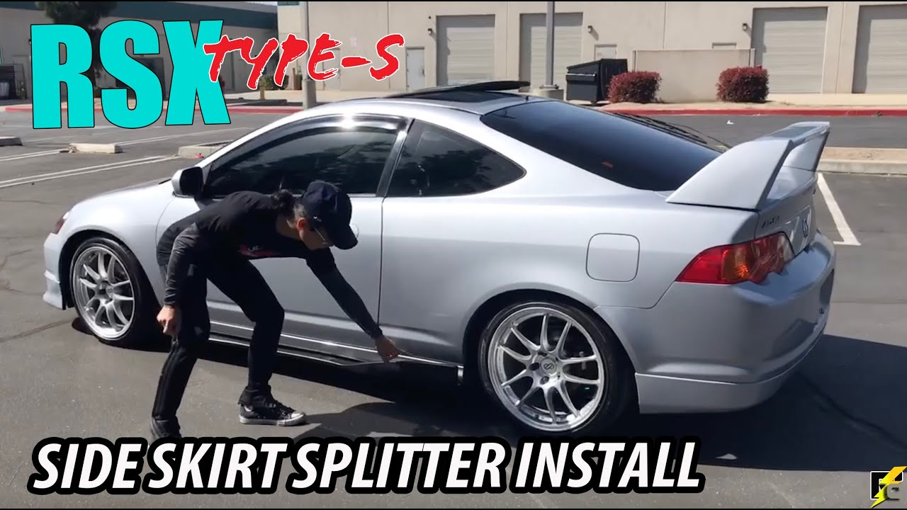RSX Type-S: Side Skirt Splitter Install - YouTube
