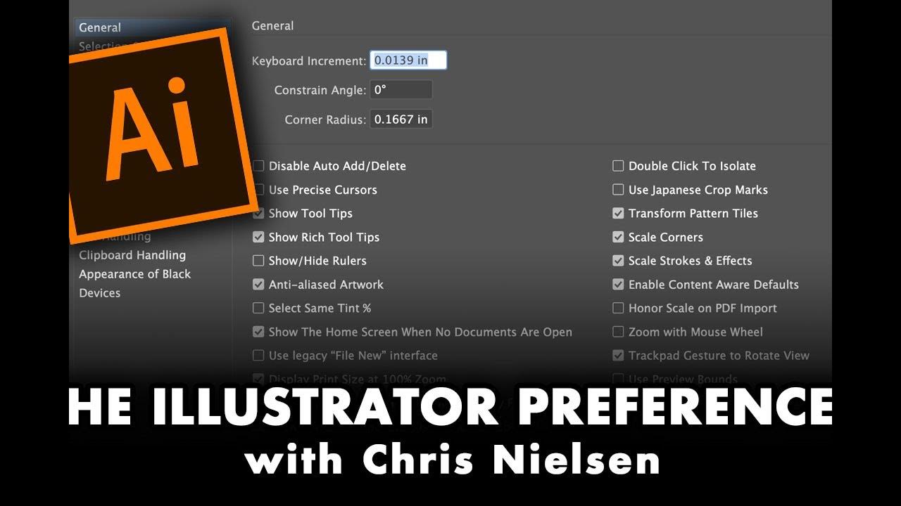 Ai - Chapter 2 - My Suggestions for SETTING YOUR ILLUSTRATOR PREFERENCES - YouTube