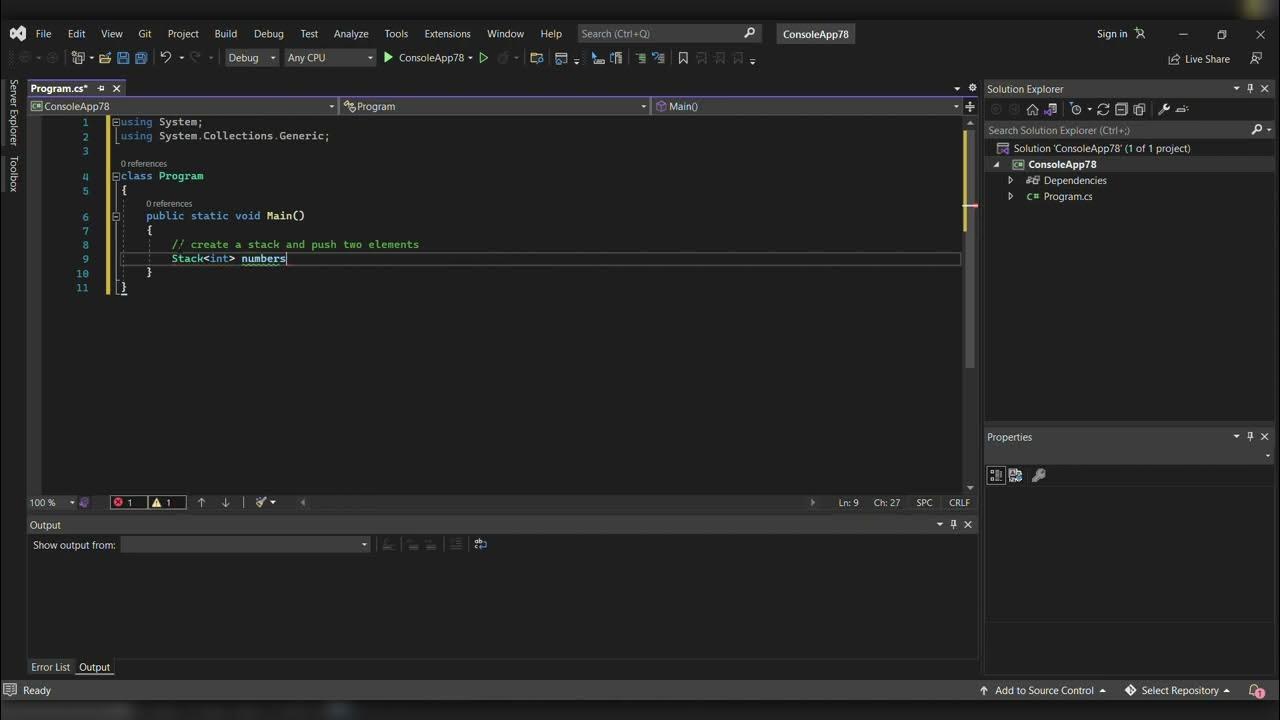 C# (Programming Language) Project 67: 'Stack Push() Method' Created by Trishanth Kumar - YouTube