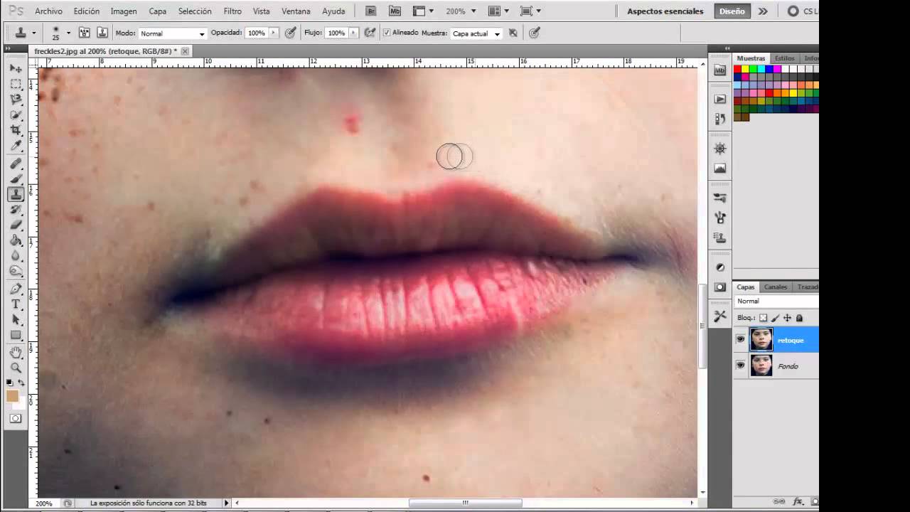 Retoque en Photoshop [como quitar pecas] - YouTube