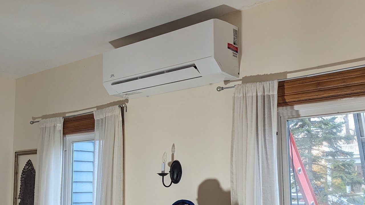 Cooper & Hunter Hyper heat mini split ductless heat pump installation 1st day - YouTube