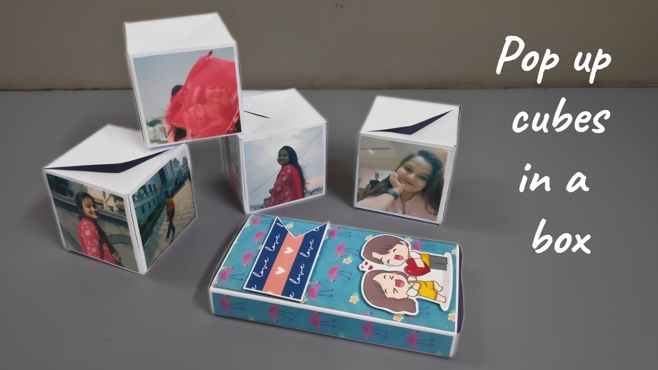 popup photo cubes | how to make popup cubes \popup box - YouTube
