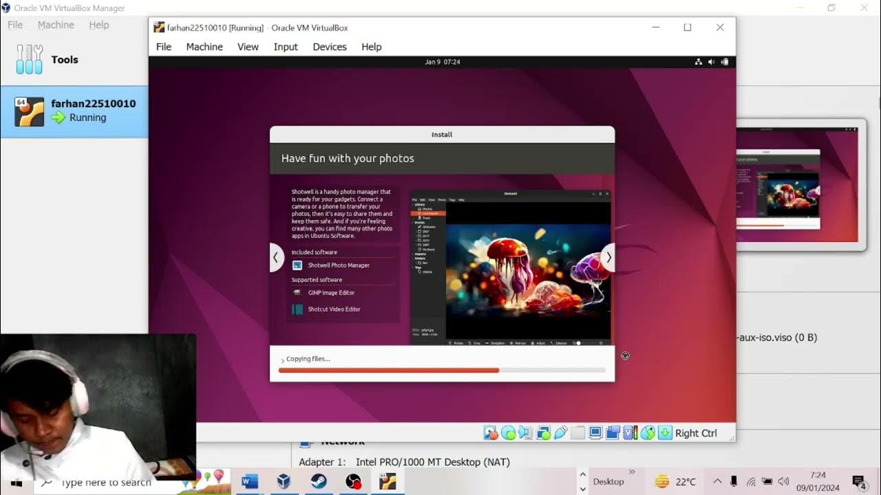 video pembelajaran dengan aplikasi virtualBox tentang cara install Sistem Operasi ISO Linux ...