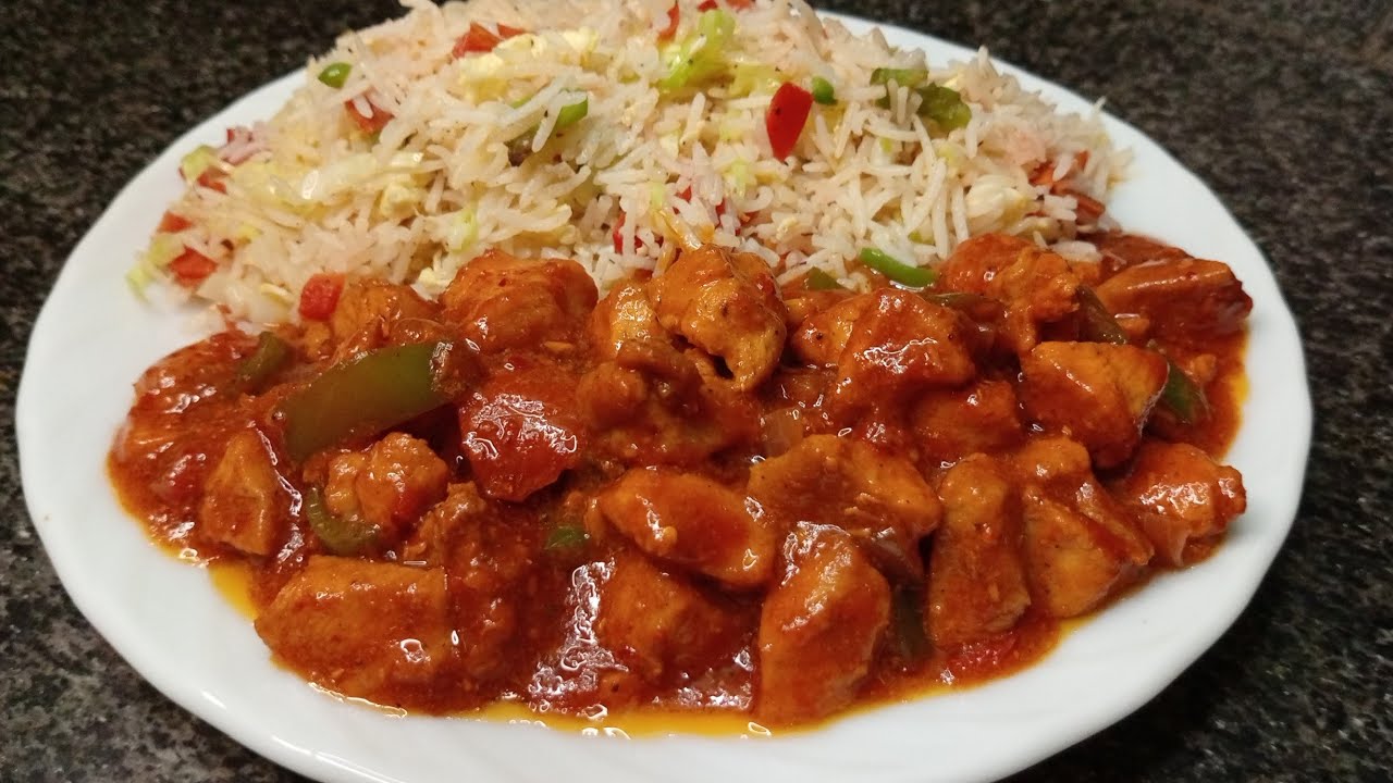Chicken Shashlik With Egg Fried Rice Original Restaurant Recipe By ...