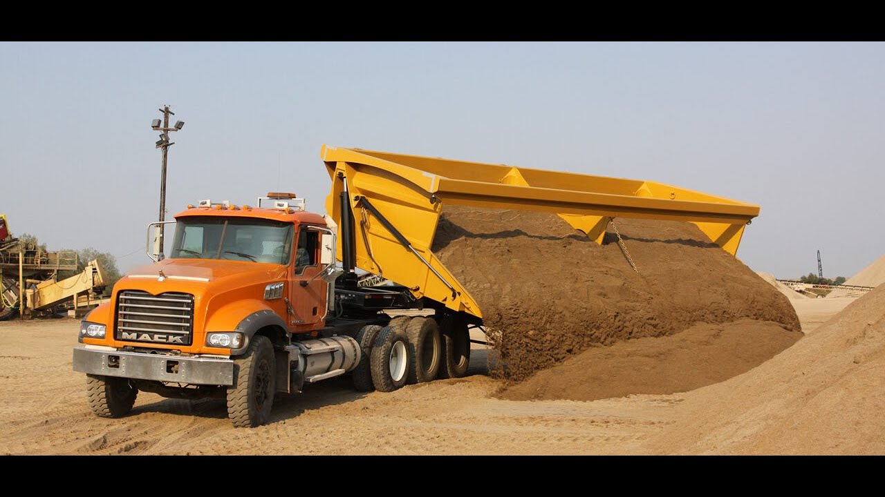 Cheapest Construction Sand|Single Axel Dump Truck Offloading Sand - YouTube
