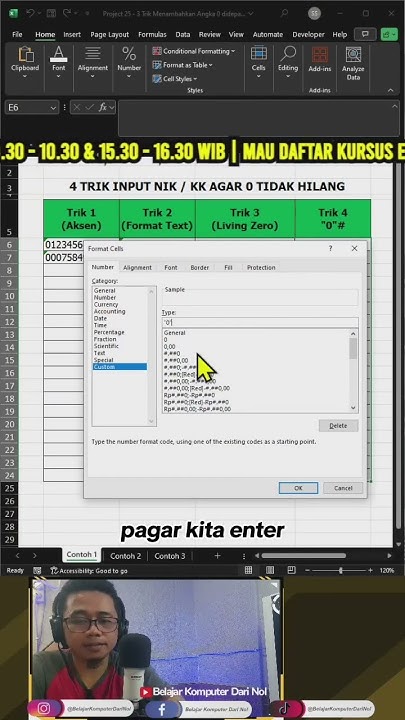 Trik Mengetik Angka 0 Didepan Agar Tidak Hilang Saat di Enter #tutorialexcel #excel #exceltips ...