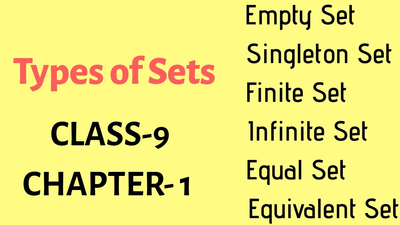 Types Of Sets (std- 9 Algebra Chapter -1) - Youtube