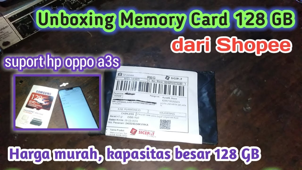 Unboxing memory card 128 GB dari shopee, harga murah - YouTube