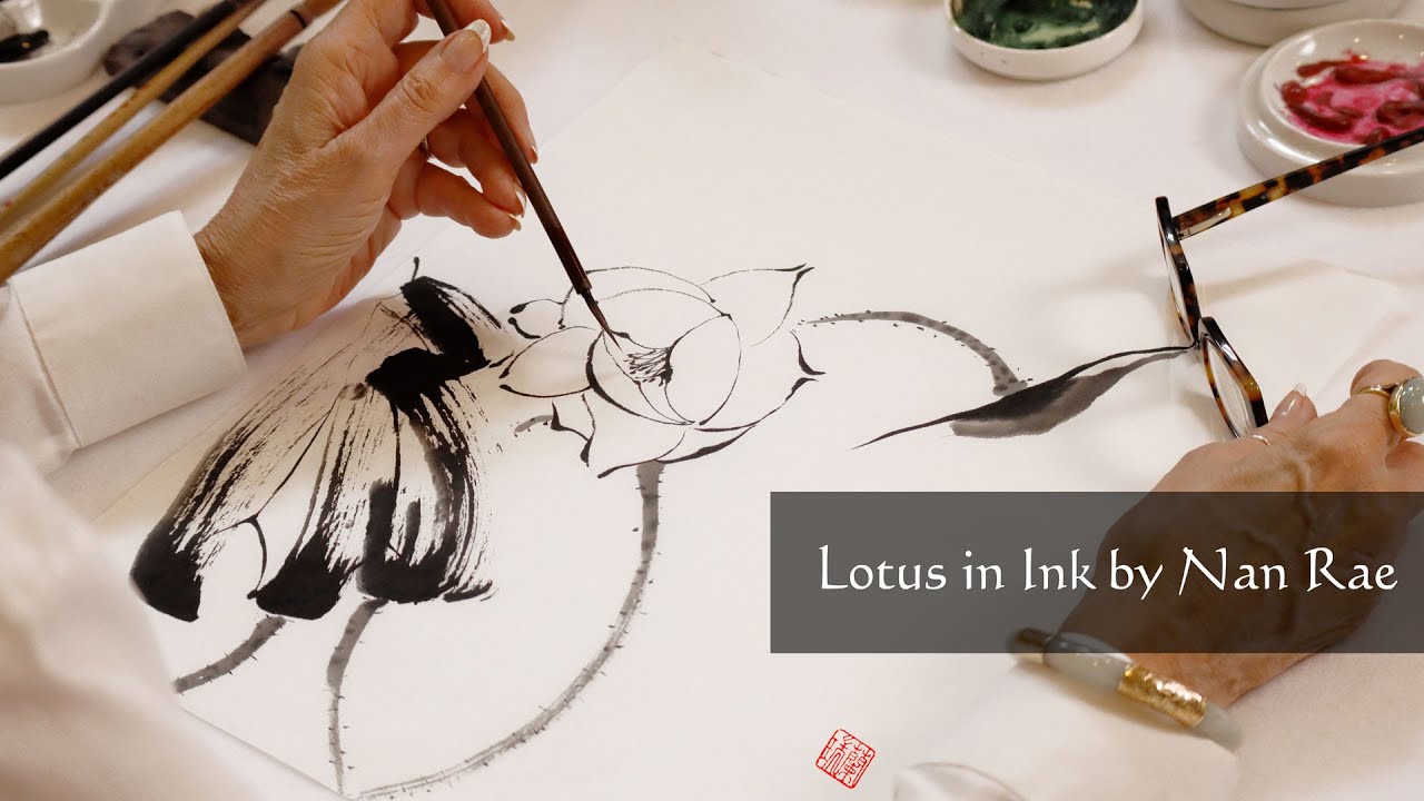 Painting the Lotus in Ink - YouTube