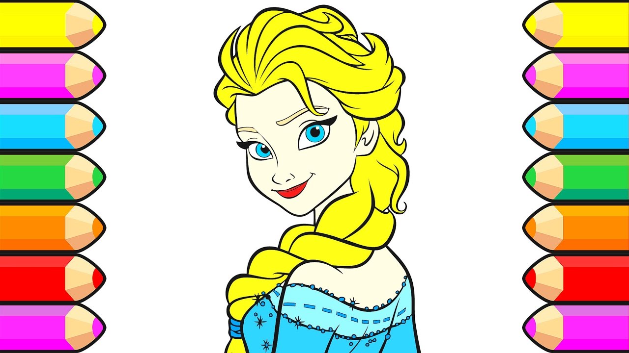 Frozen Elsa Coloring Book Art For Kids - Frozen Elsa Animations - YouTube