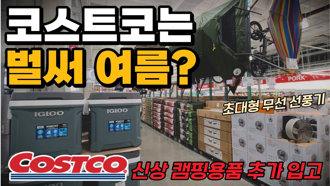 코스트코는 벌써 여름 캠핑용품이 입고 30cm 초대형 캠핑 무선 선풍기 아이스박스 쿨러 등 한 달 만에 신상이 쏟아지는