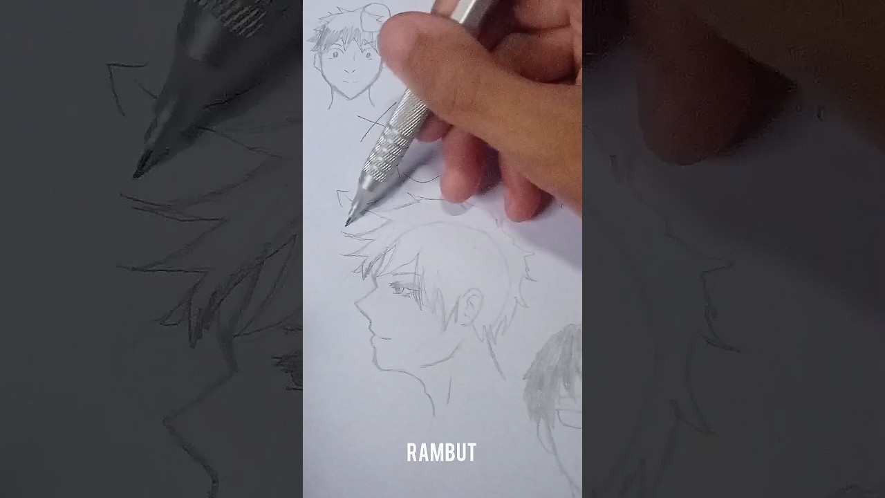 Cara yang benar membuat rambut #art #gambar #drawing #sketch #anime # ...