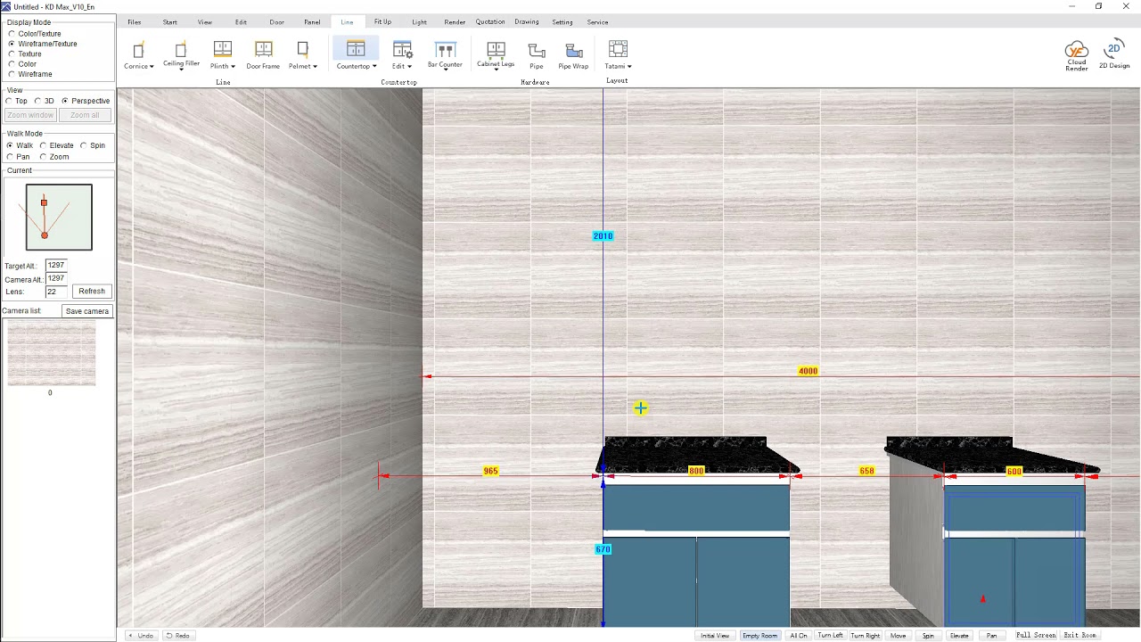 3D_26 How to customize countertop and bar counter - YouTube