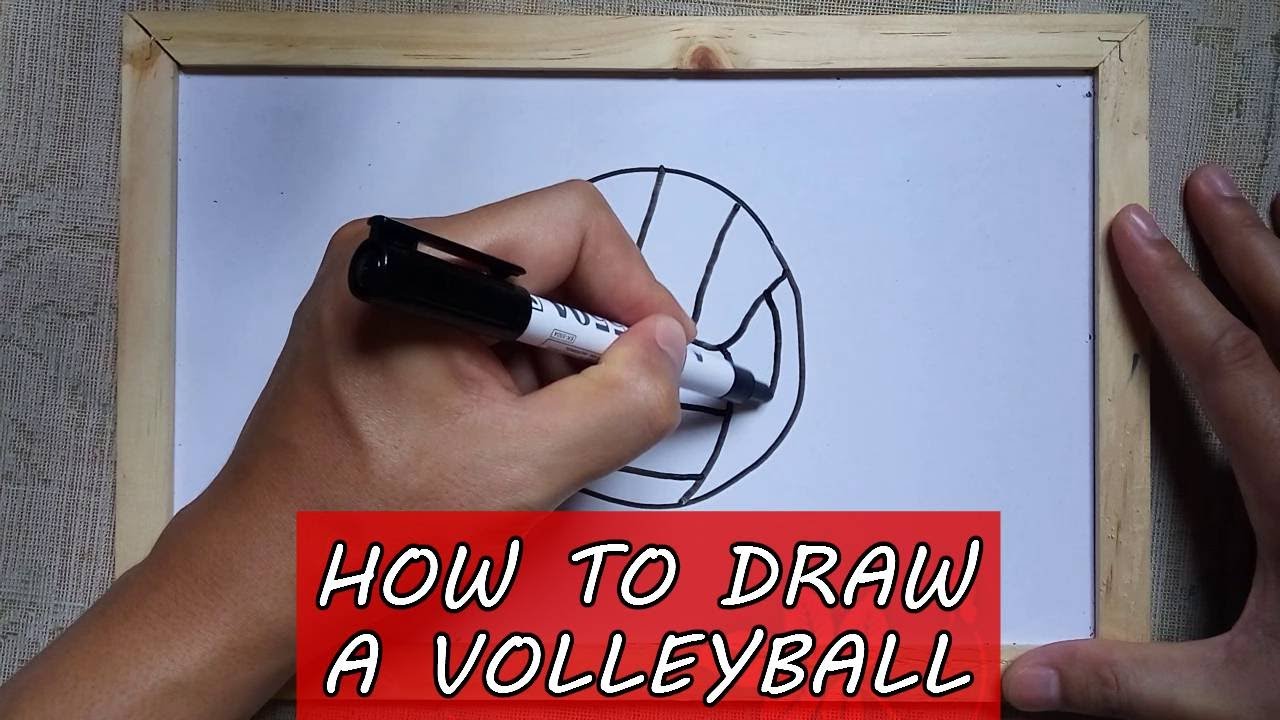 How to Draw a Volleyball Outline Drawing Step by Step Sketch Tutorial ...