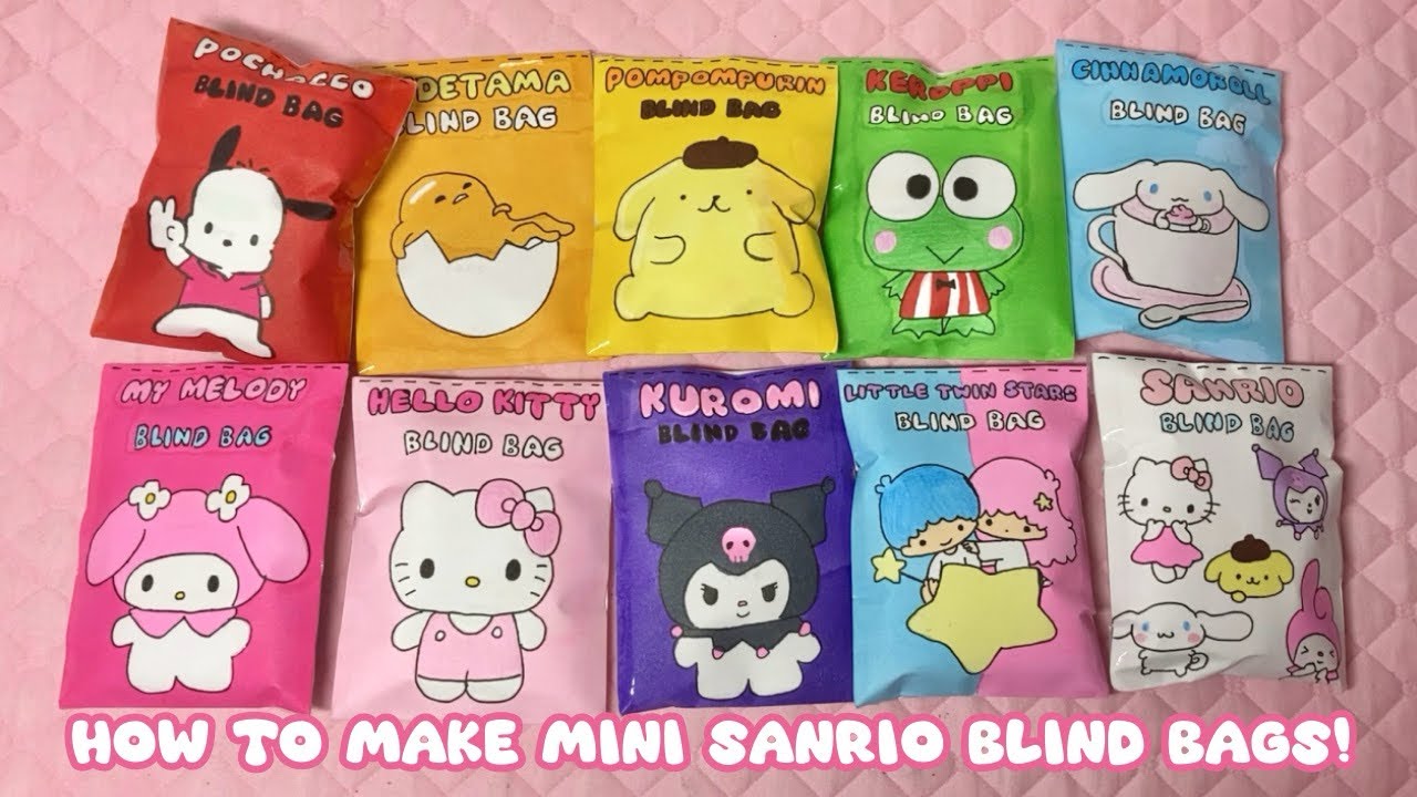 HOW TO MAKE MINI SANRIO BLIND BAGS! 🎀 | ASMR | tutorial | paper diy ...