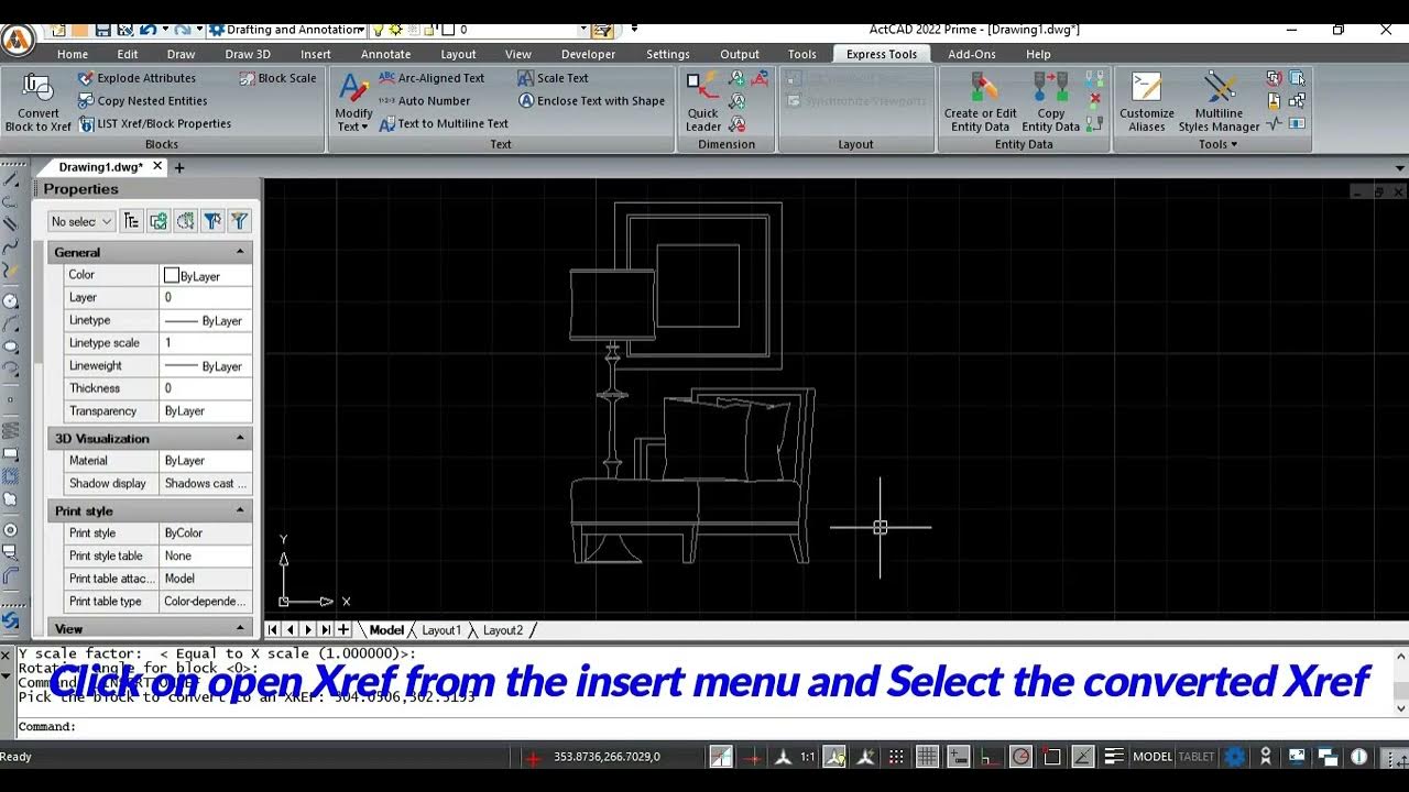 Convert Block to Xref in ActCAD - YouTube