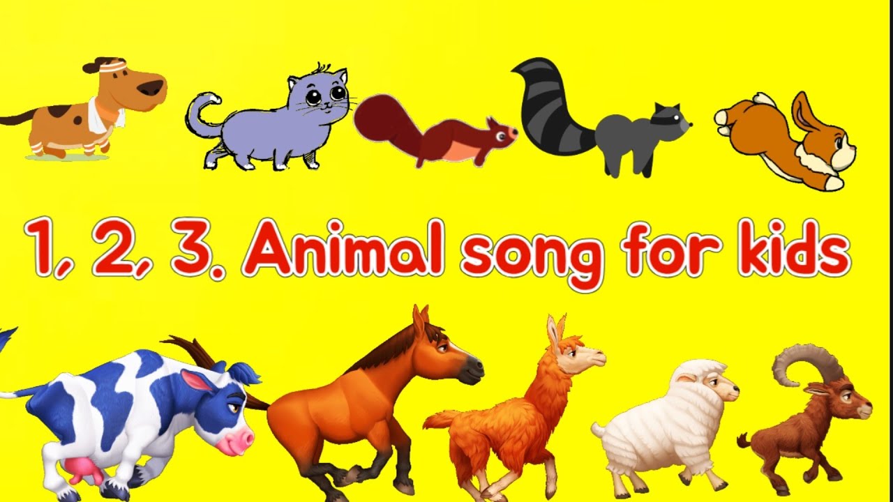 Count Animals 1 to 10 Number Song for Kids | Animal Sounds Nursery ...