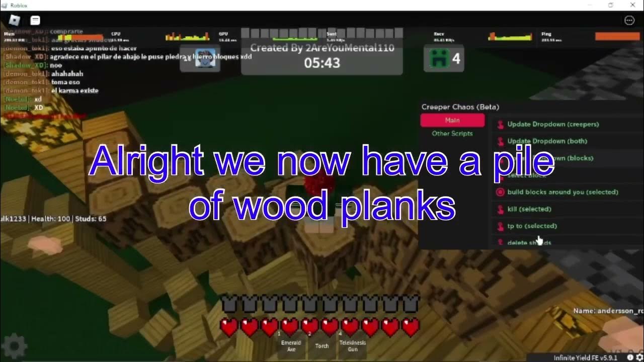 Creeper Chaos Script (ROBLOX EXPLOITING) - YouTube