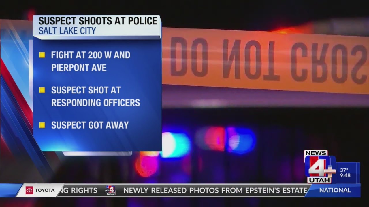 Shots fired at Salt Lake City police officers, suspect at large - YouTube