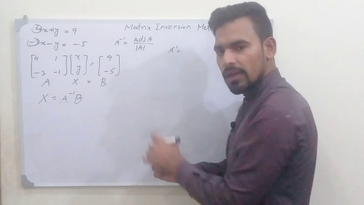 Inversion Method of matrix.. Class 9th Ch#1 - YouTube