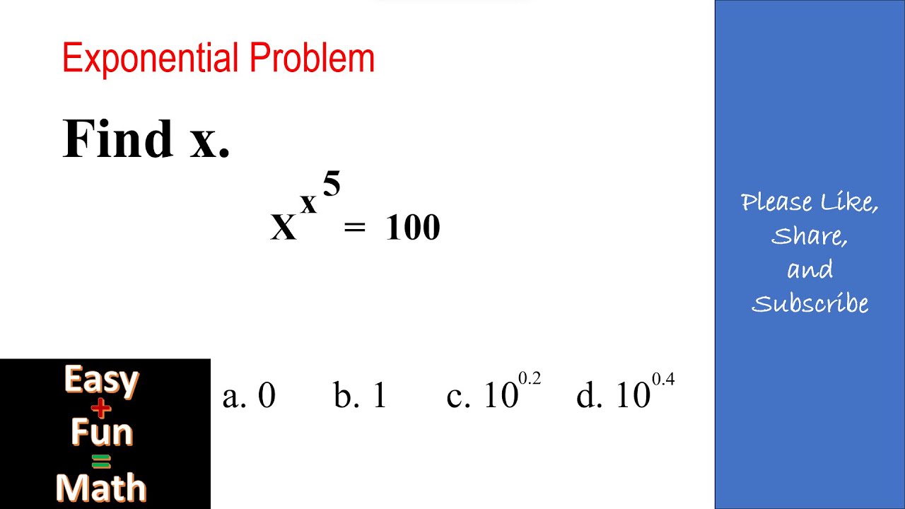 Mathematics # Exponential Question # Olympiad # Math Hack - YouTube