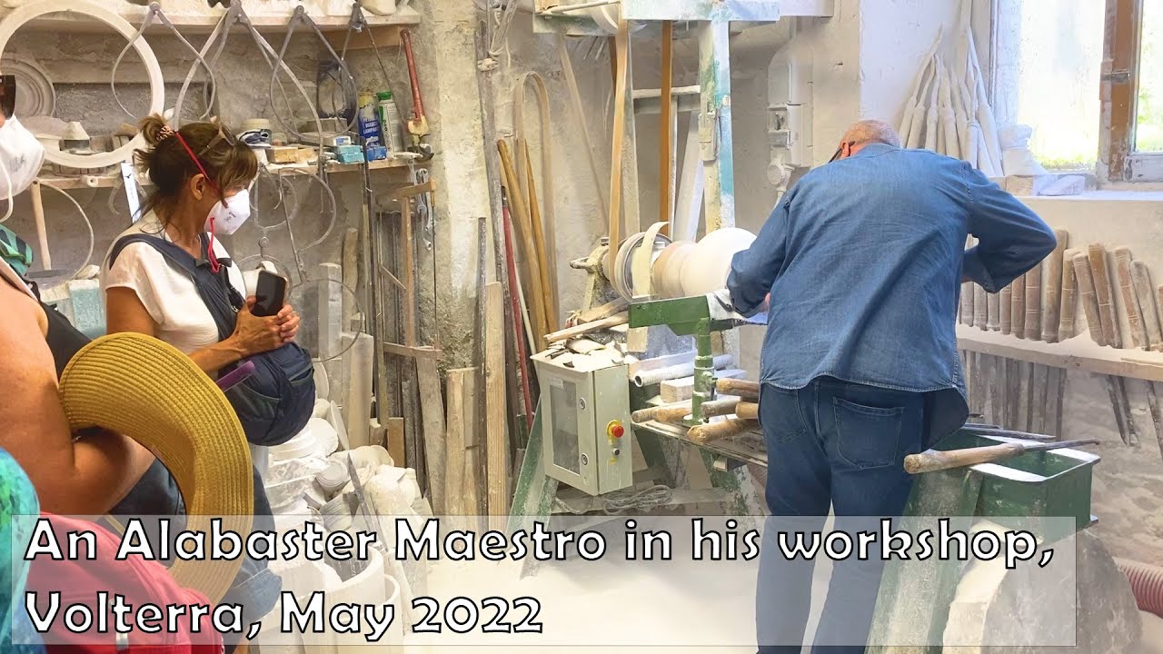 An alabaster crafts-master in his workshop, Volterra, Tuscany - YouTube
