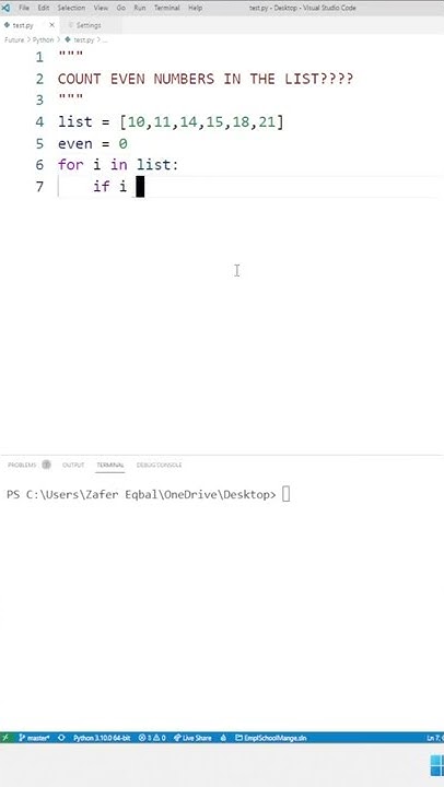 Count Even Numbers In The List In Python Learncs Coding Python Ds Algo Youtube