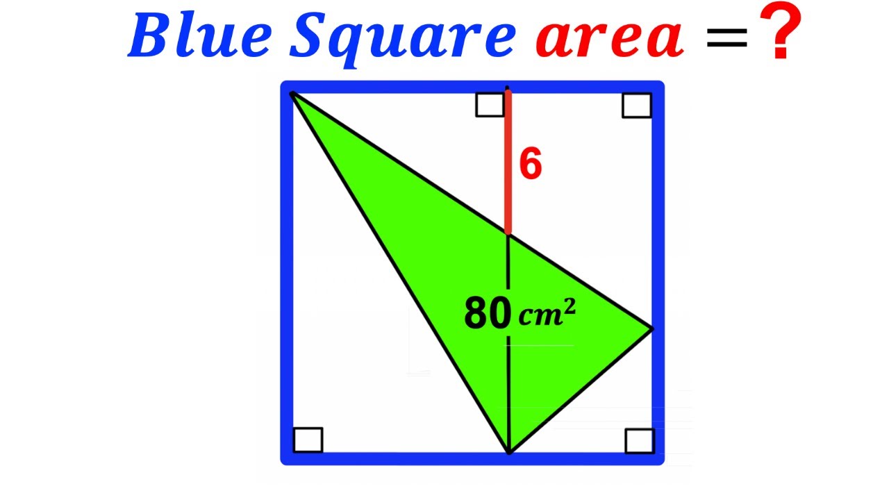 Can you find area of the Blue Square? | (Triangle) | #math #maths | # ...