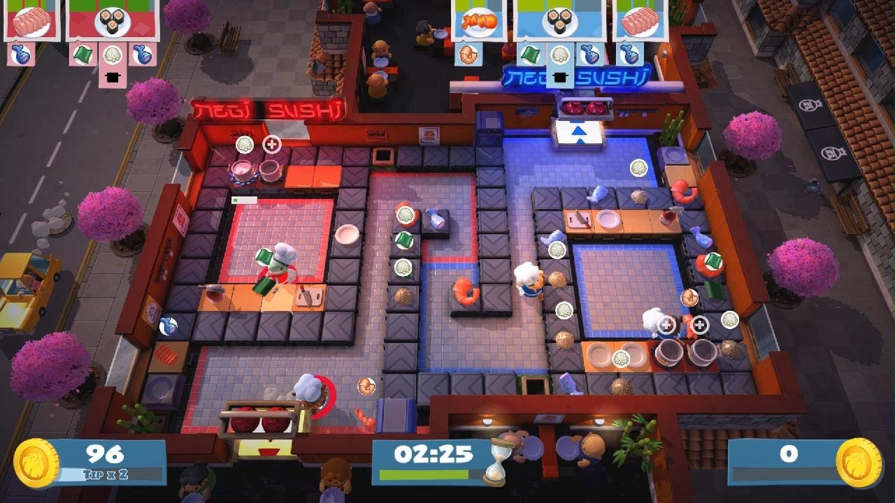 Overcooked 2 sushi city - YouTube