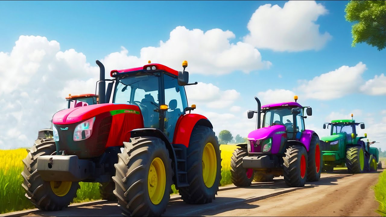 Tractors Rainbow Ride - YouTube