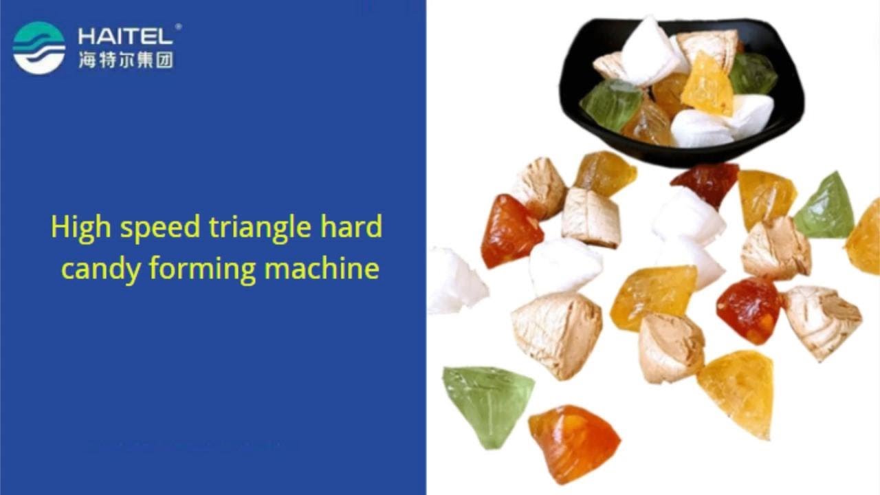 High speed triangle hard candy forming machine - YouTube