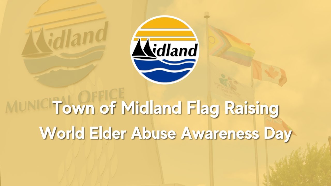 Town of Midland Flag Raising - World Elder Abuse Awareness Day - YouTube