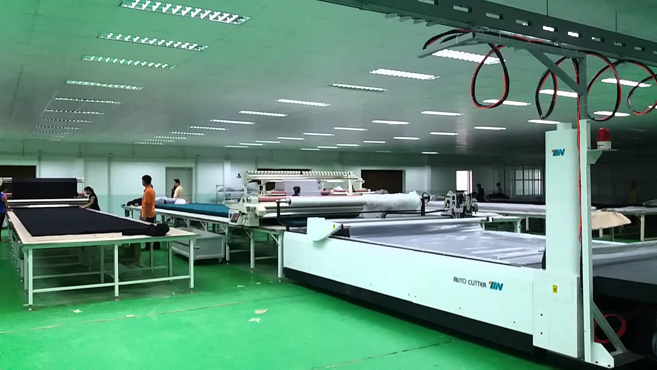 PHON THINH - TAE GWANG: Hệ thống máy trải vải và cắt tự động full - YouTube