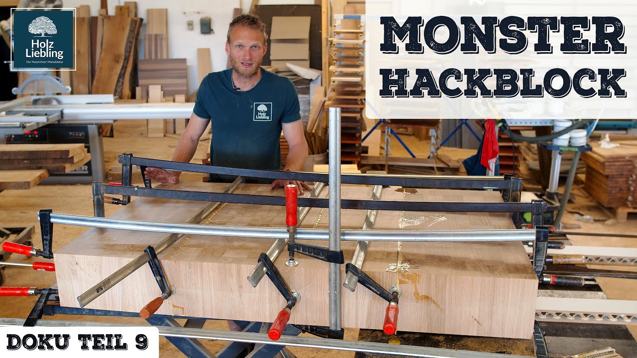 Monster Stirnholz Hackblock aus Eiche bauen | Holz-Liebling Küchen Doku ...