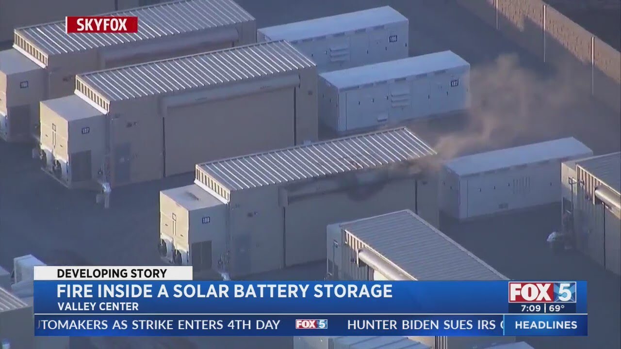 Fire Inside Solar Battery Storage - YouTube