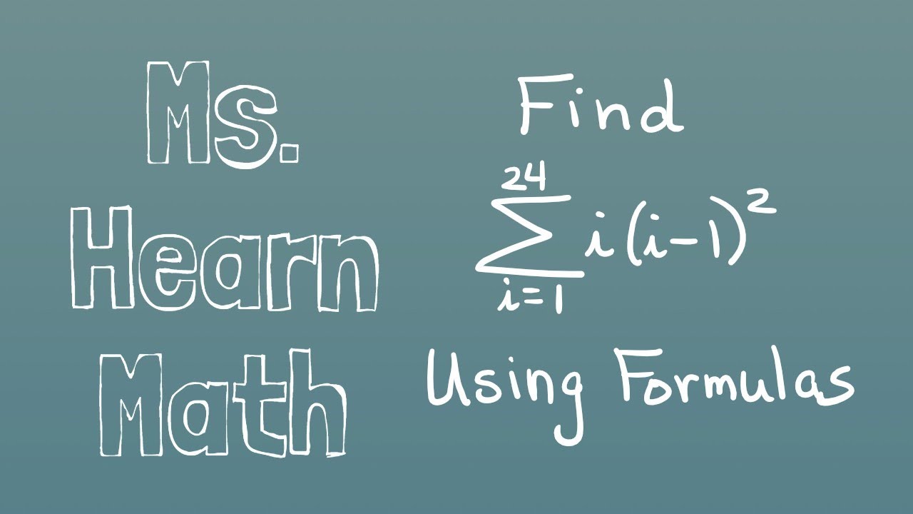 Evaluate A Large Sum In Sigma Notation Using Formulas YouTube