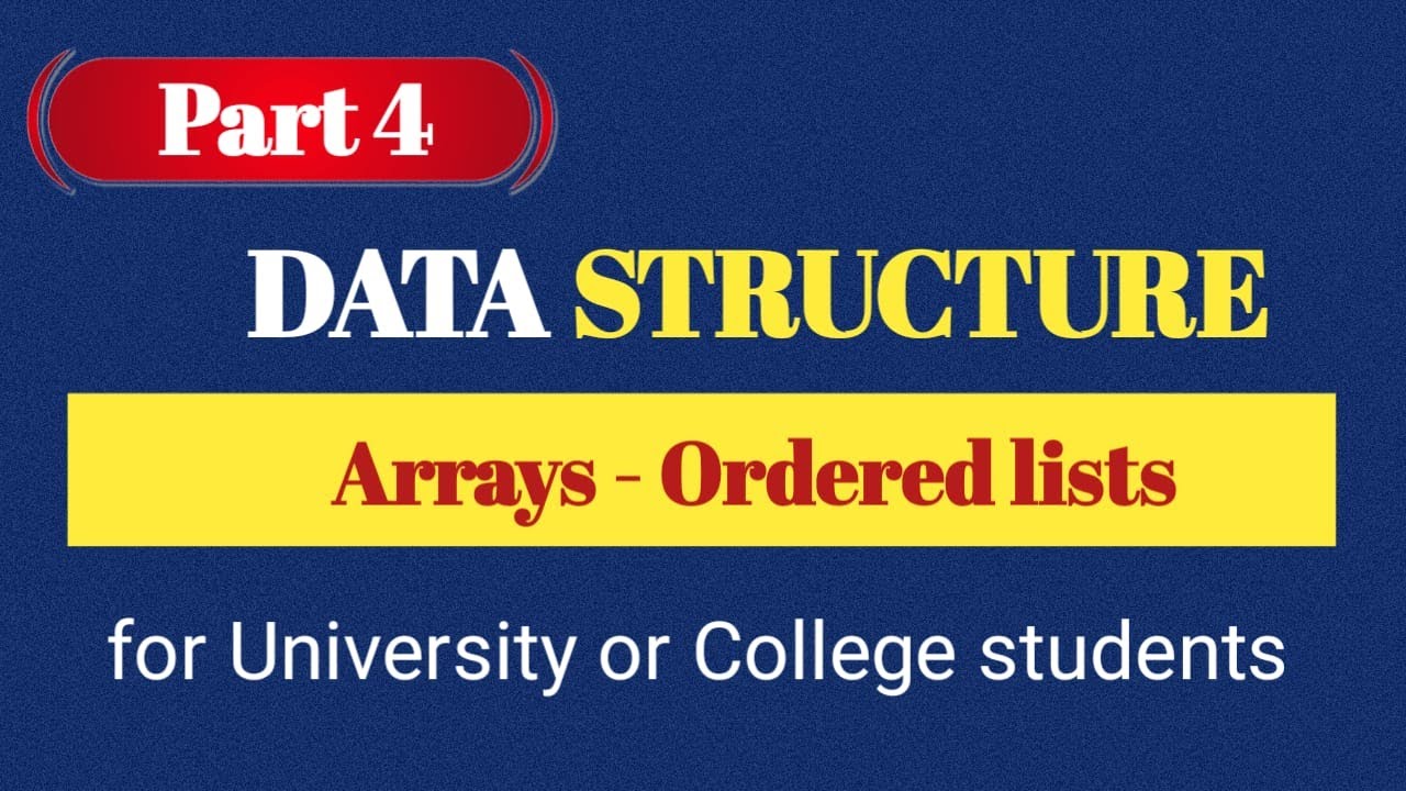 Lec 4 Arrays Ordered Lists In Dsa Data Structure In Hindi With Real Life Examples Dsa 9159